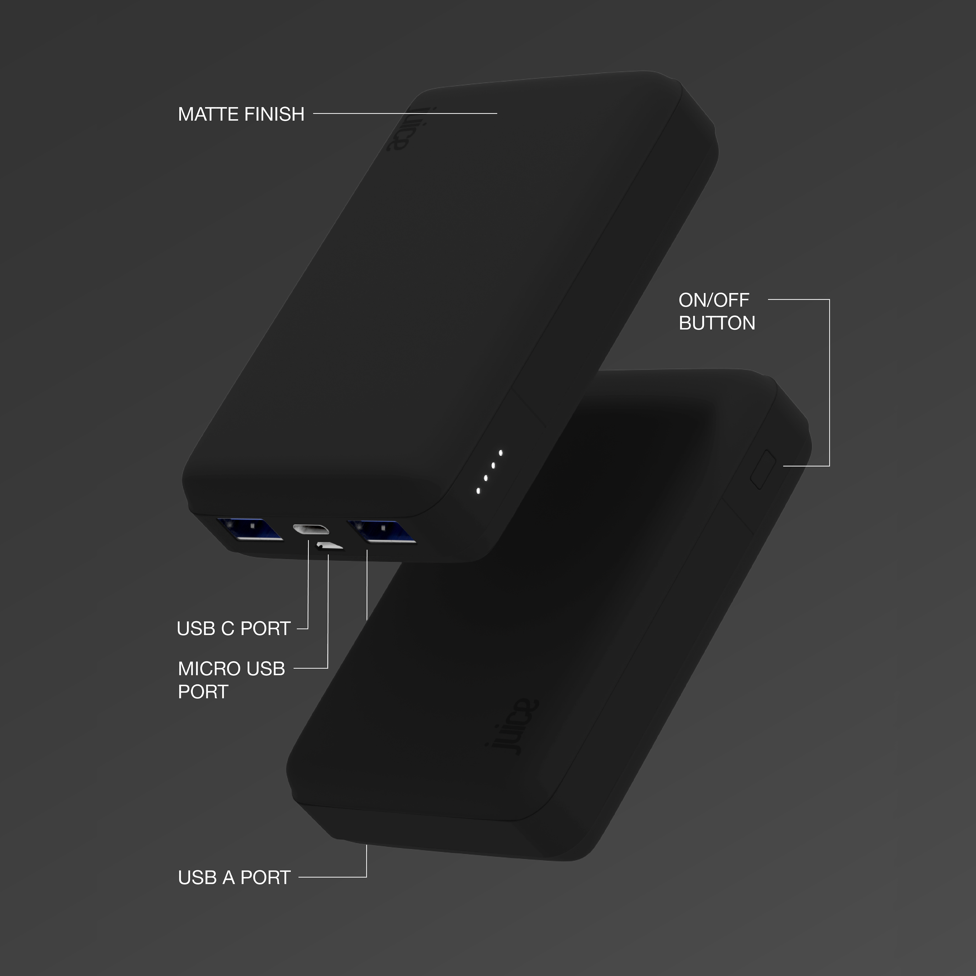 10,000mAh, 3 Full Charges | 15W Output | Portable Power Bank - juice